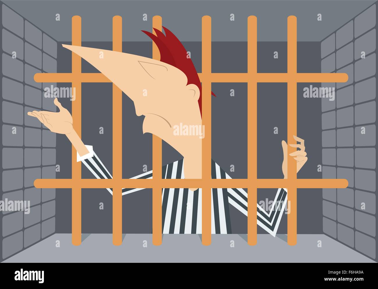 Prisoner stays behind bars Stock Vector Image & Art - Alamy