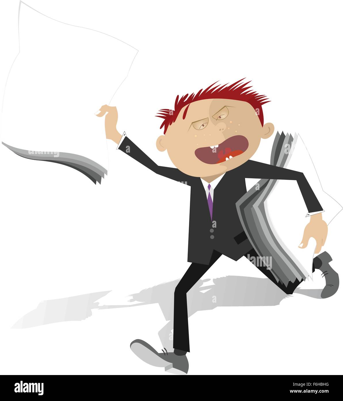 Running man with papers announces a sensation Stock Vector Image & Art ...