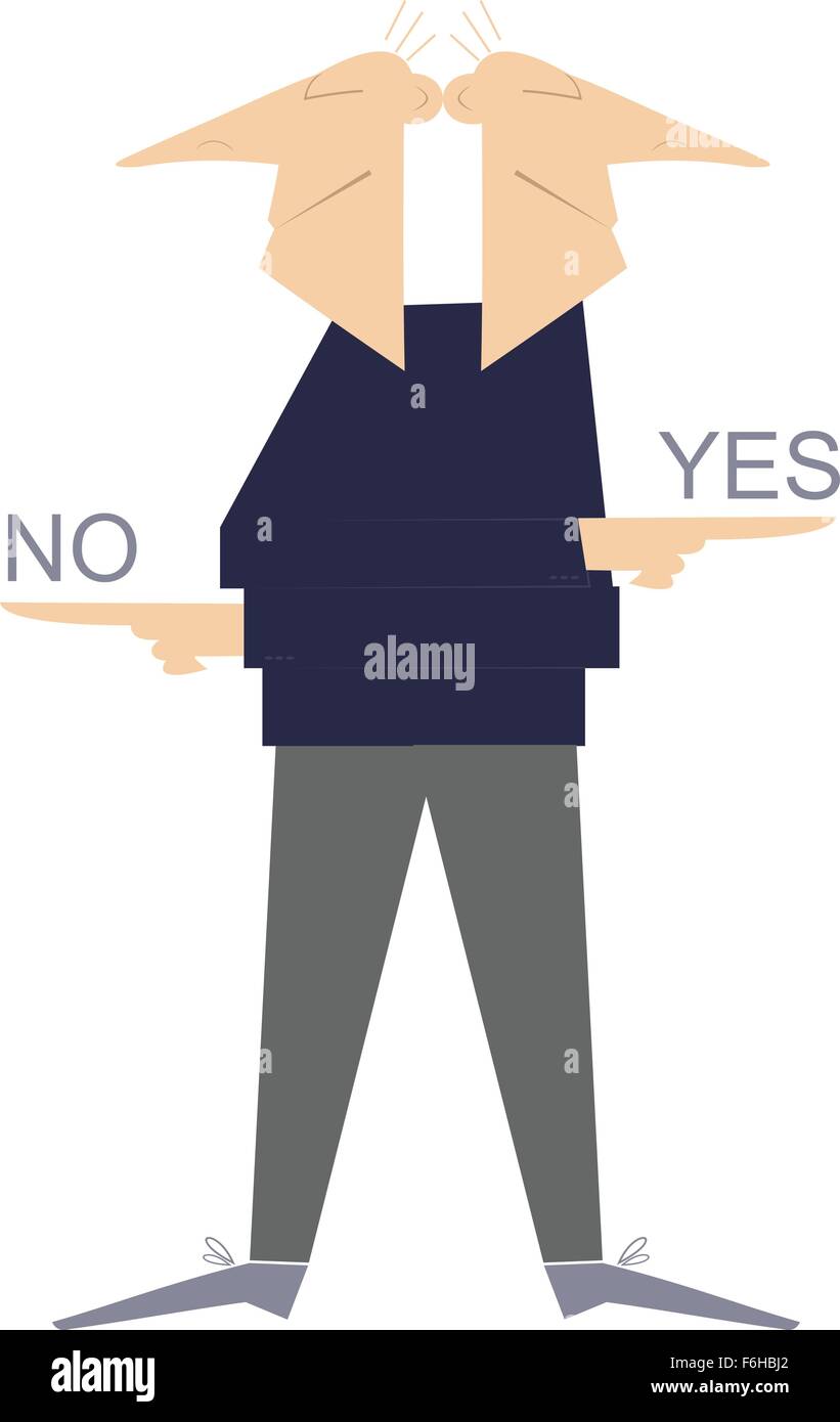 Cartoon illustration man two heads hi-res stock photography and images ...