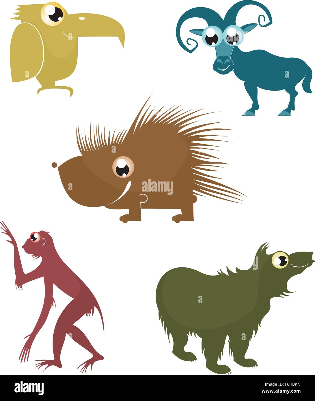 Comic cartoon funny animals set for design Stock Vector Image & Art - Alamy