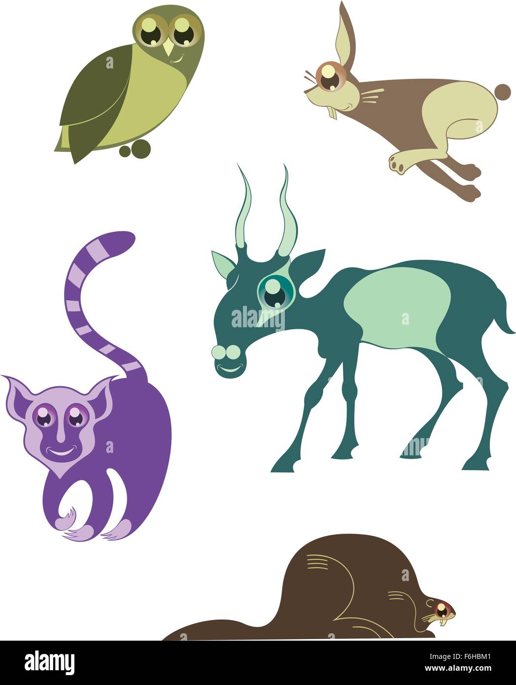 Cartoon funny animals set for design 7 Stock Vector Image & Art - Alamy