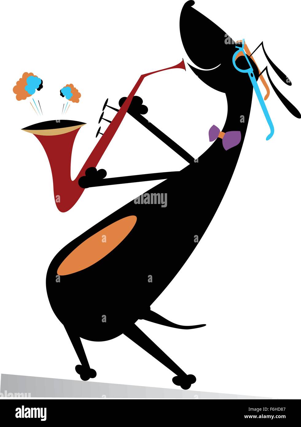 Dog plays on sax Stock Vector Image & Art - Alamy