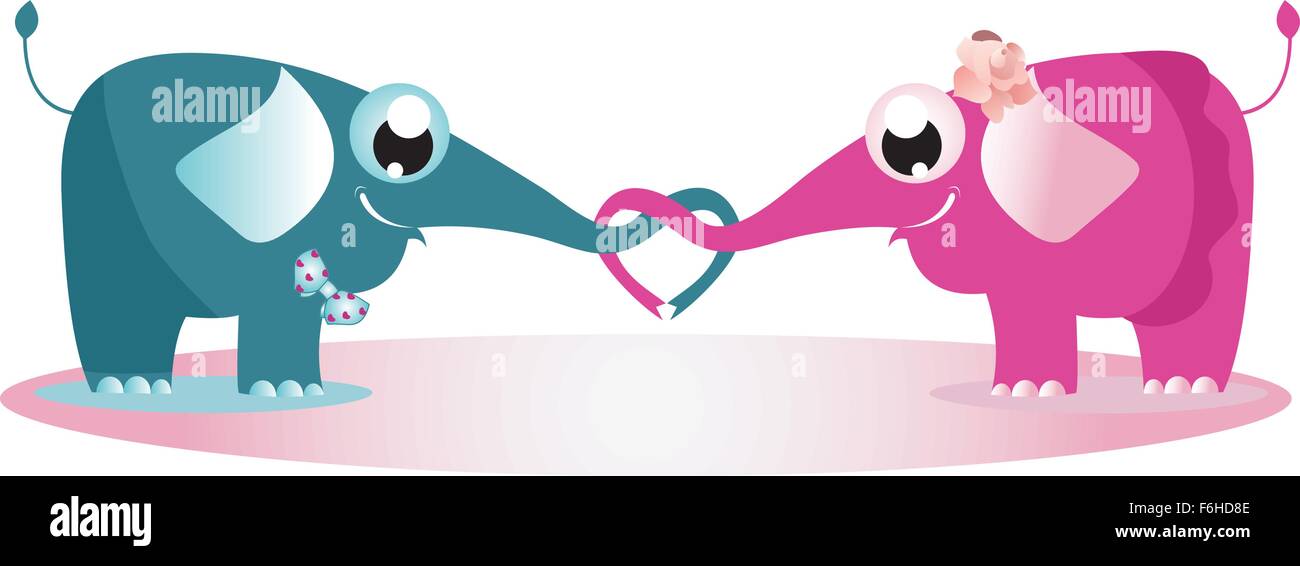 Two comic elephants fall in love Stock Vector Image & Art - Alamy