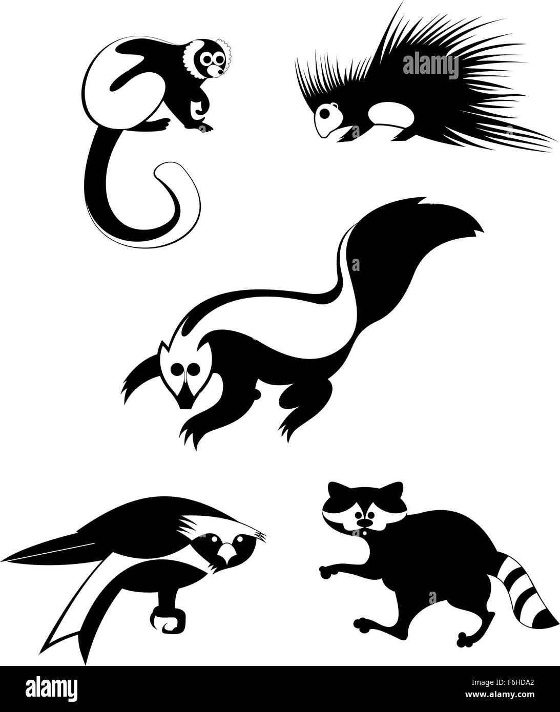 Vector original art animal silhouettes collection Stock Vector Image ...
