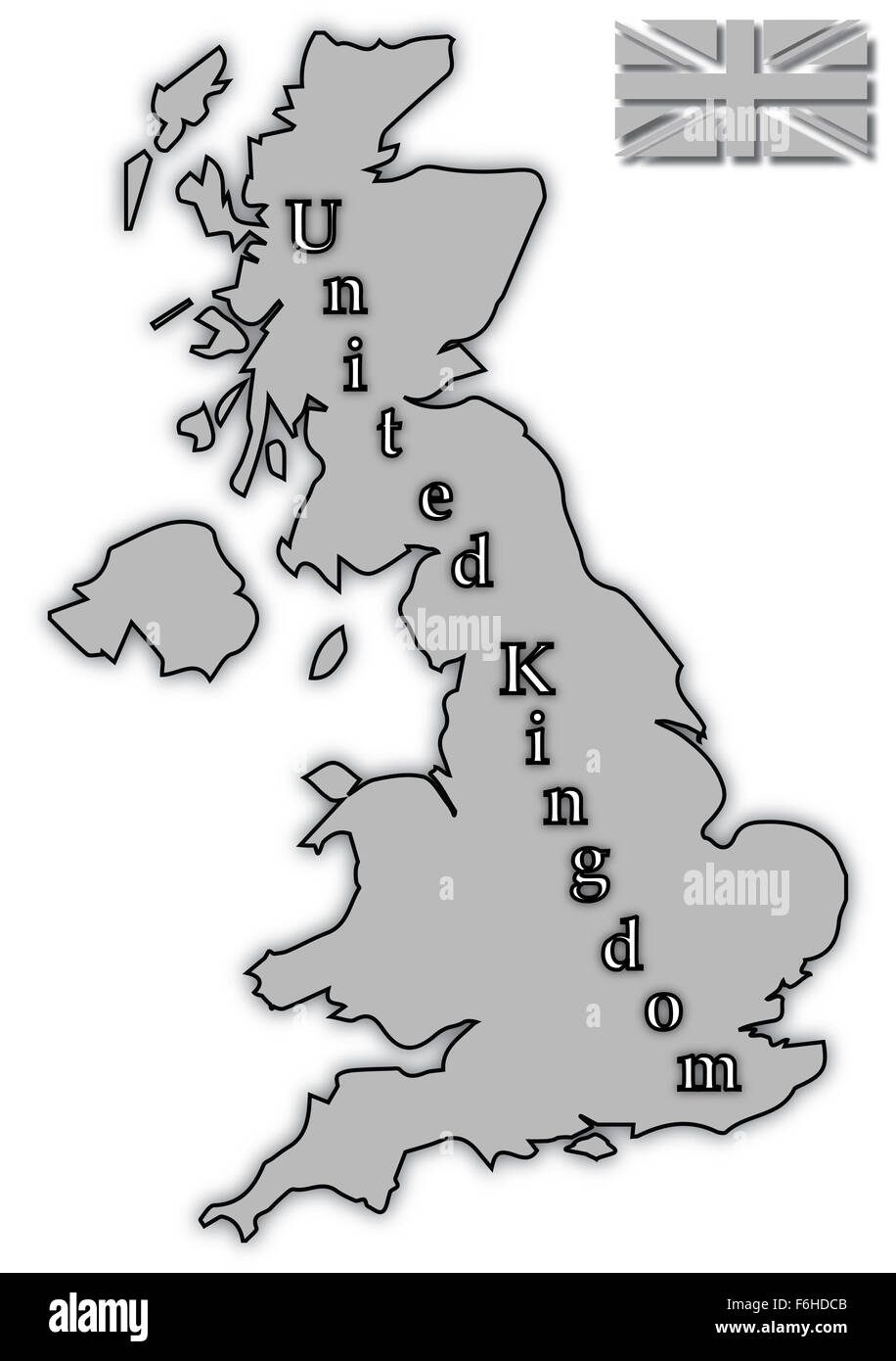 Map of britain and ireland grey Cut Out Stock Images & Pictures - Alamy