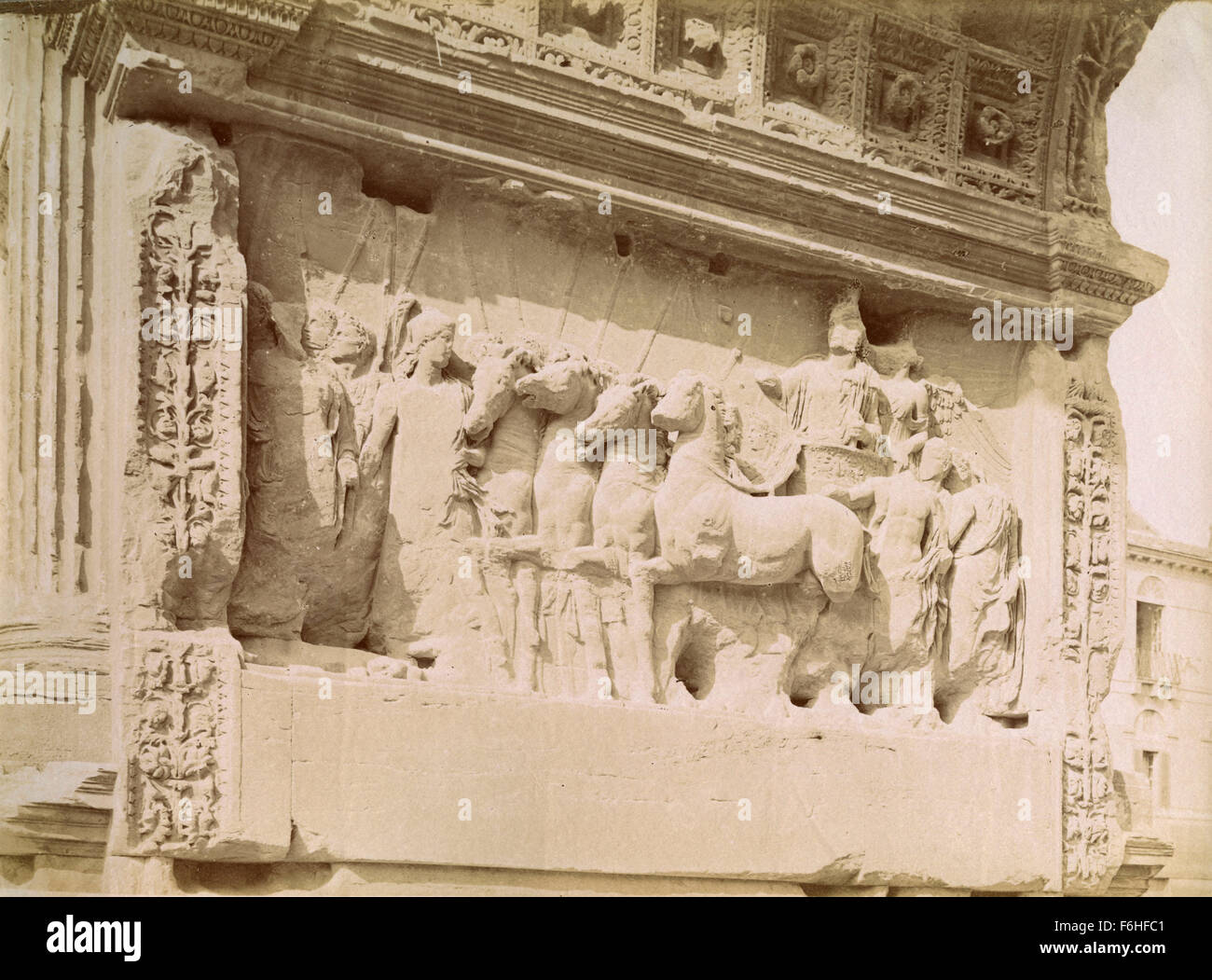 The Quadriga on the Arch of Titus in the Roman Forum, Rome, Italy Stock ...