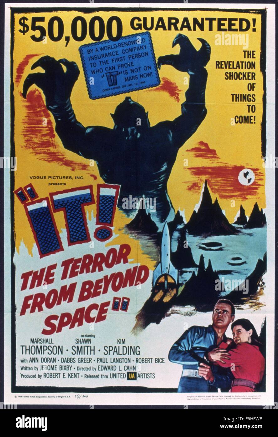 1958, Film Title: IT! THE TERROR FROM BEYOND SPACE, Director: EDWARD L ...