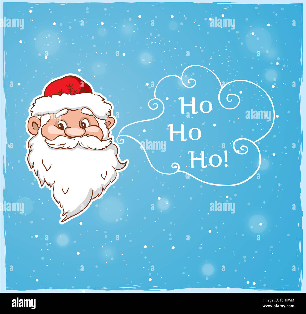 Blue Christmas background with Santa Claus Stock Photo - Alamy