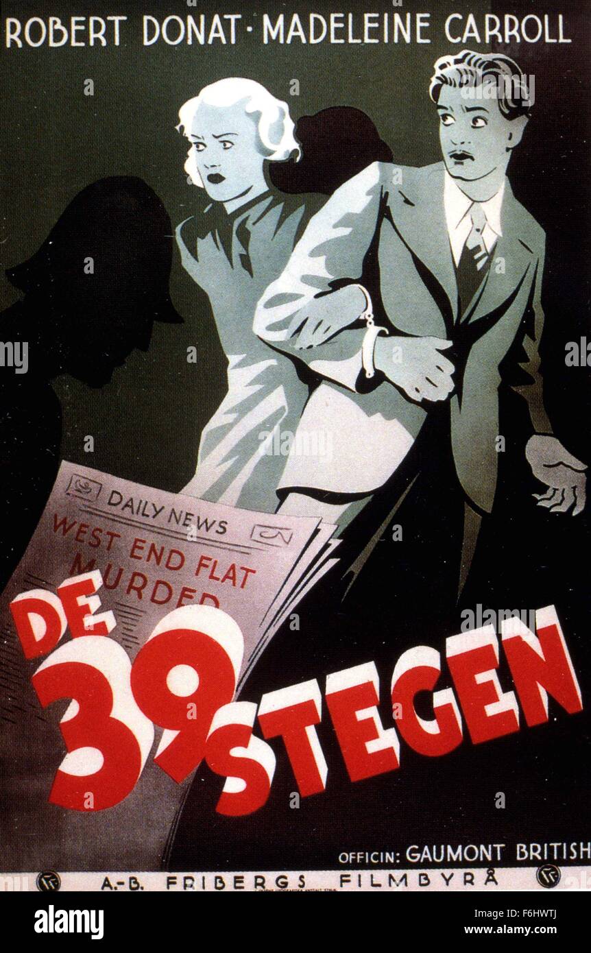 1935, Film Title: 39 STEPS, Director: ALFRED HITCHCOCK, Studio: GAUMONT ...