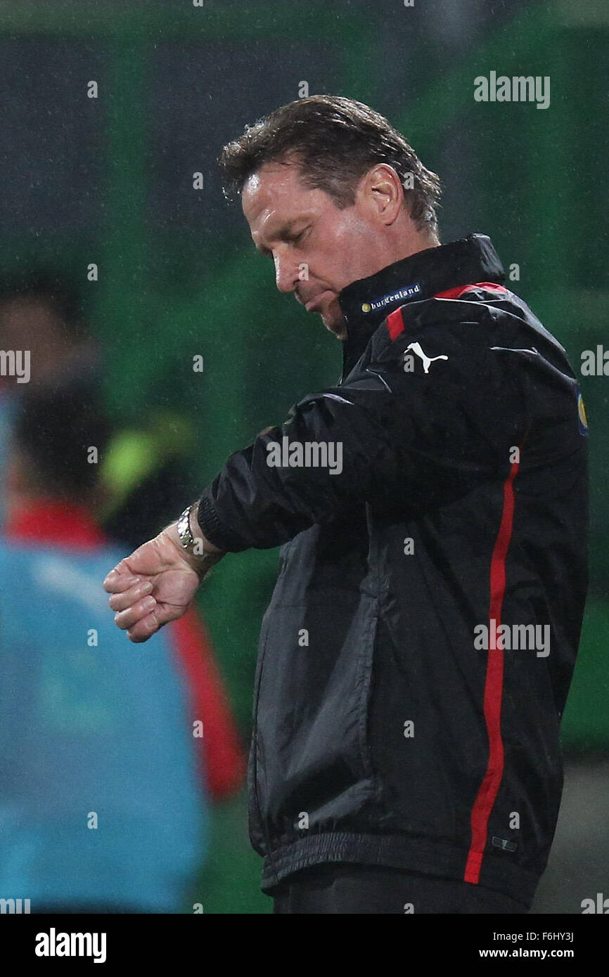 Fuerth, Germany. 17th Nov, 2015. Austria coach Werner Gregoritsch looks ...