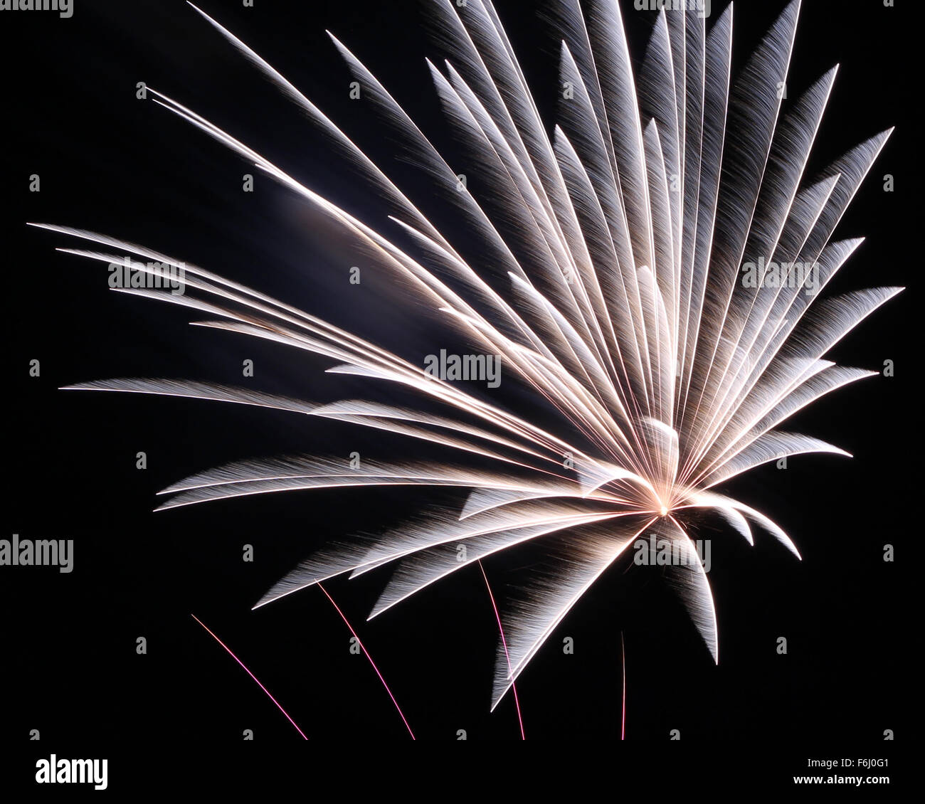July 4th Independence Day Fireworks Long Exposure, white star formation ...