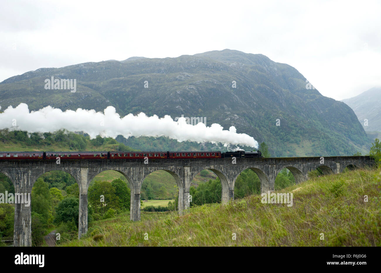 Glenfinnan viaduct in the Highlands of Scotland. The 21 arched viaduct ...