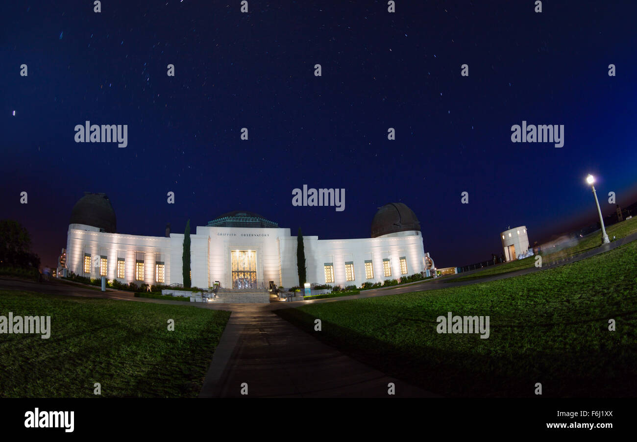 Night view of Griffith Observatory with lights Stock Photo - Alamy