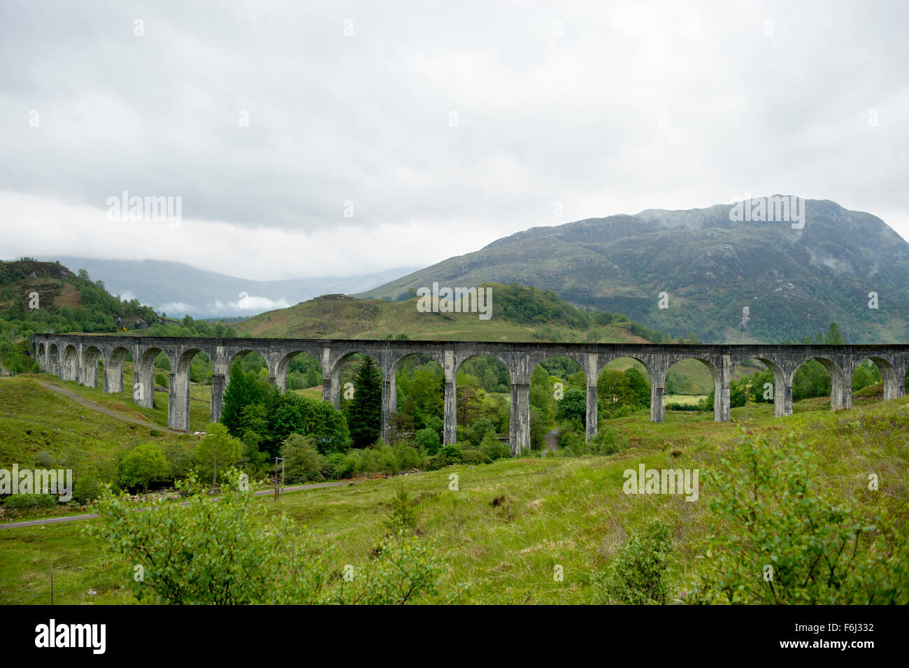 Glenfinnan viaduct in the Highlands of Scotland. The 21 arched viaduct ...