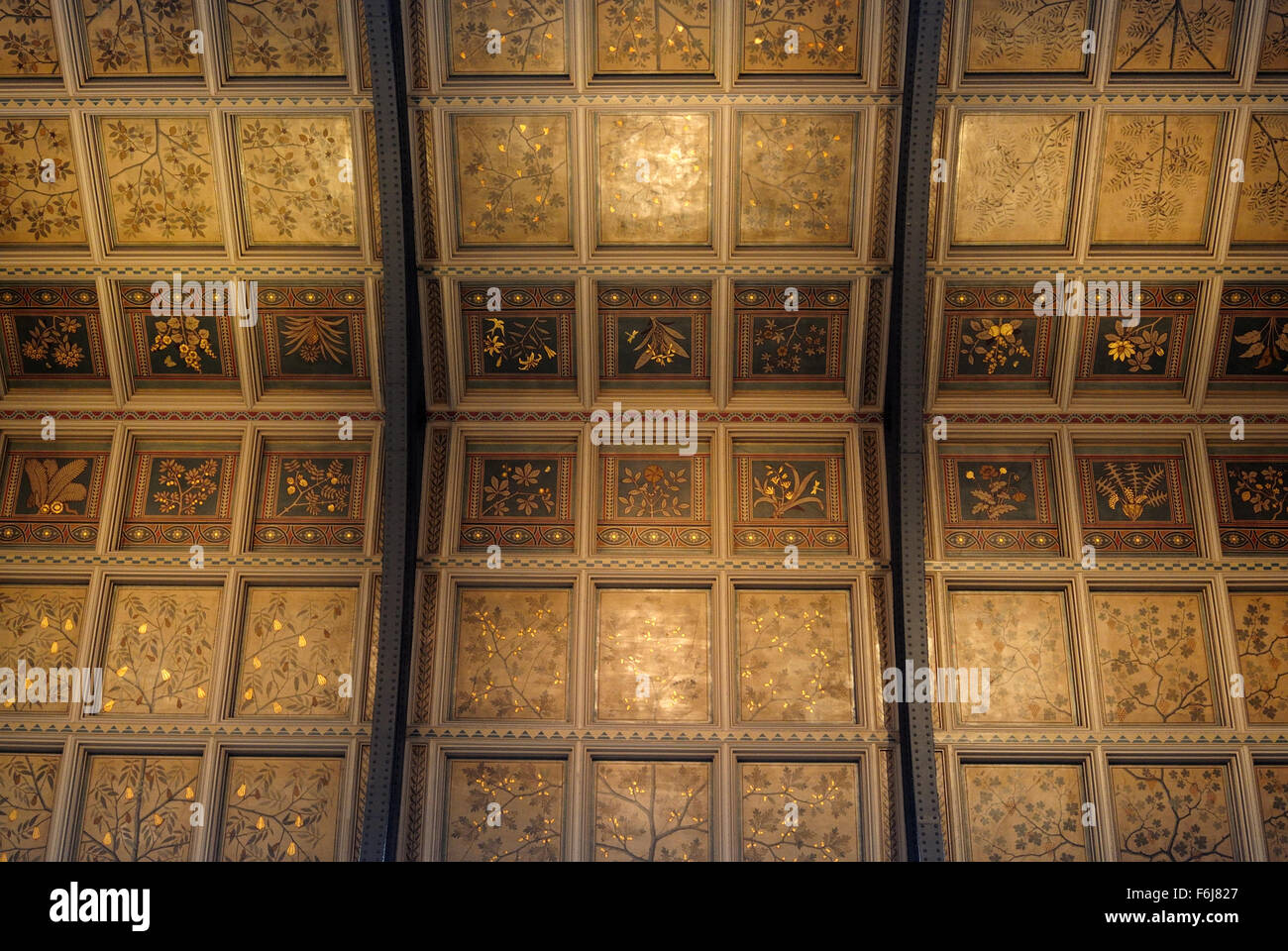 A ceiling of the Hintze Hall in the Natural History Museum in London ...