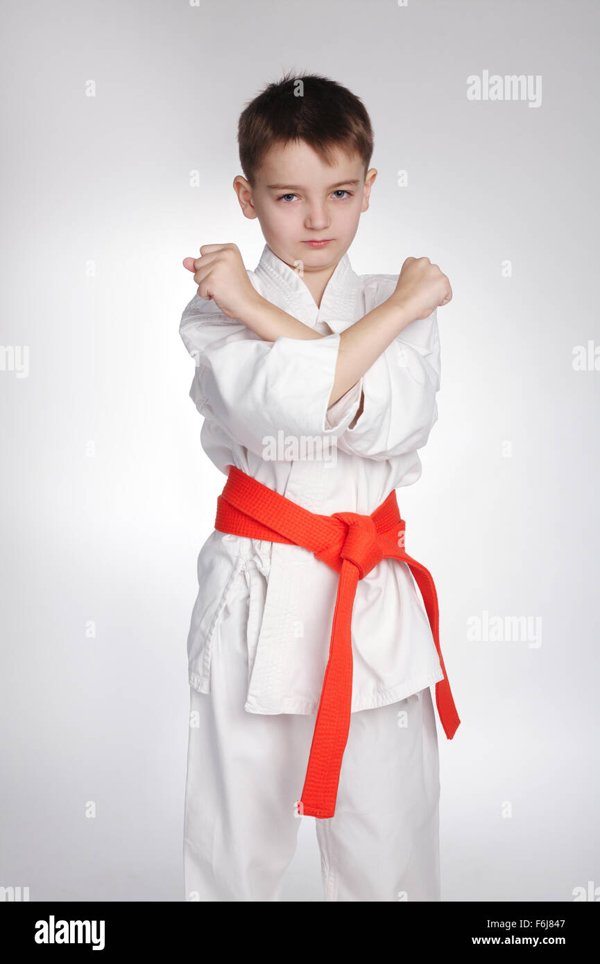 boy practice karate Stock Photo - Alamy