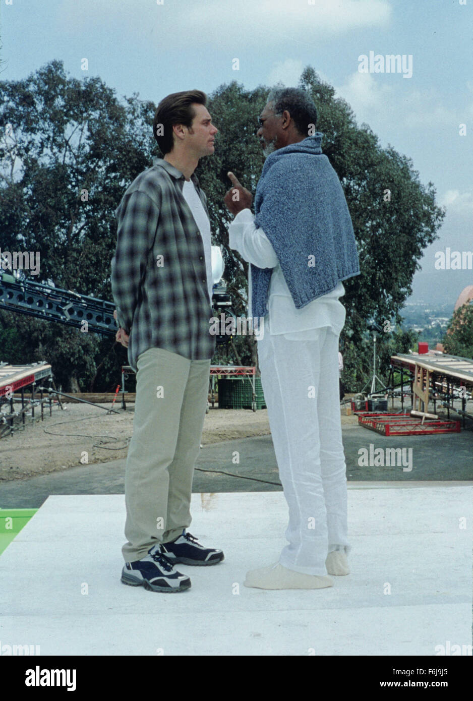 Apr 05, 2003; Hollywood, CA, USA; Actor JIM CARREY and MORGAN FREEMAN ...