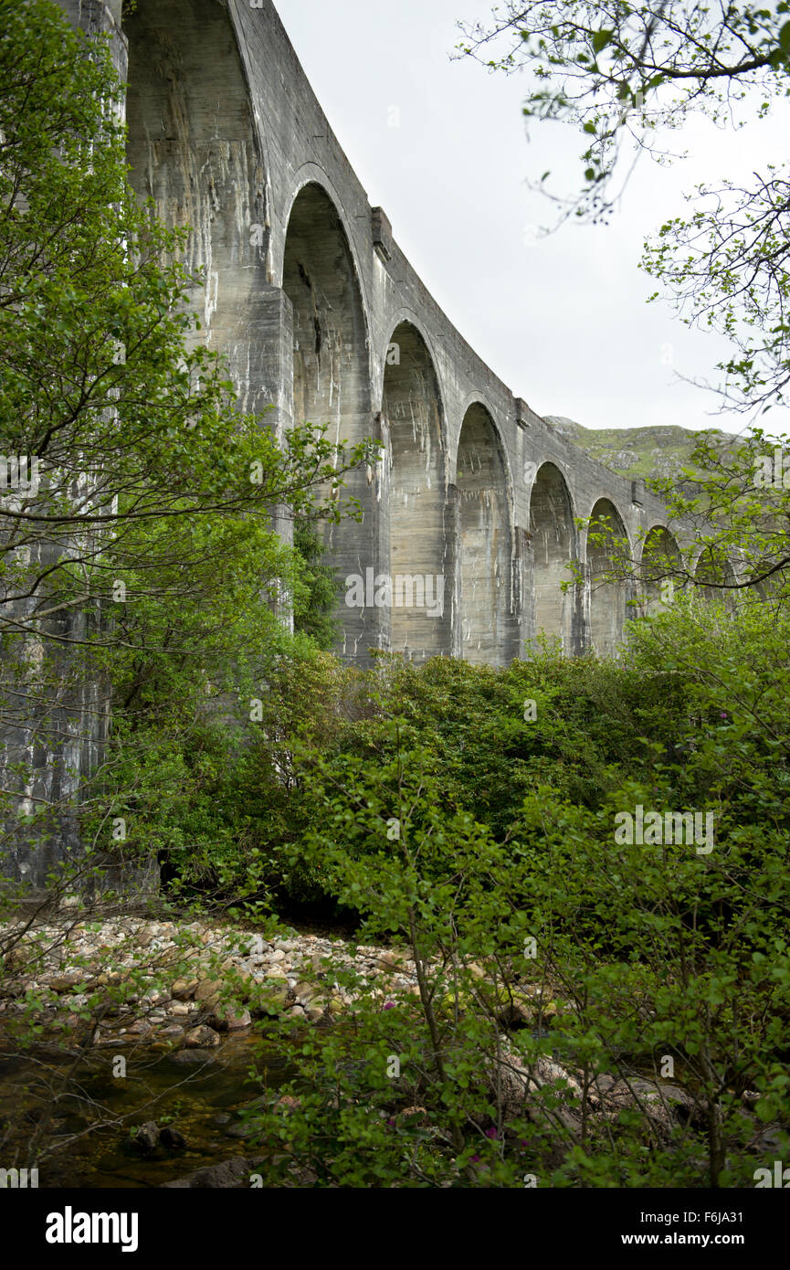 Glenfinnan viaduct in the Highlands of Scotland. The 21 arched viaduct ...