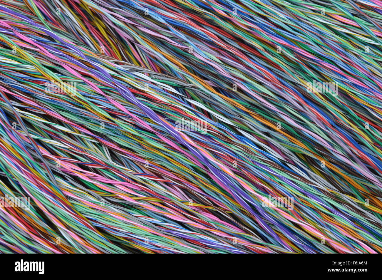 Colored wires in global telecommunications networks as background Stock ...