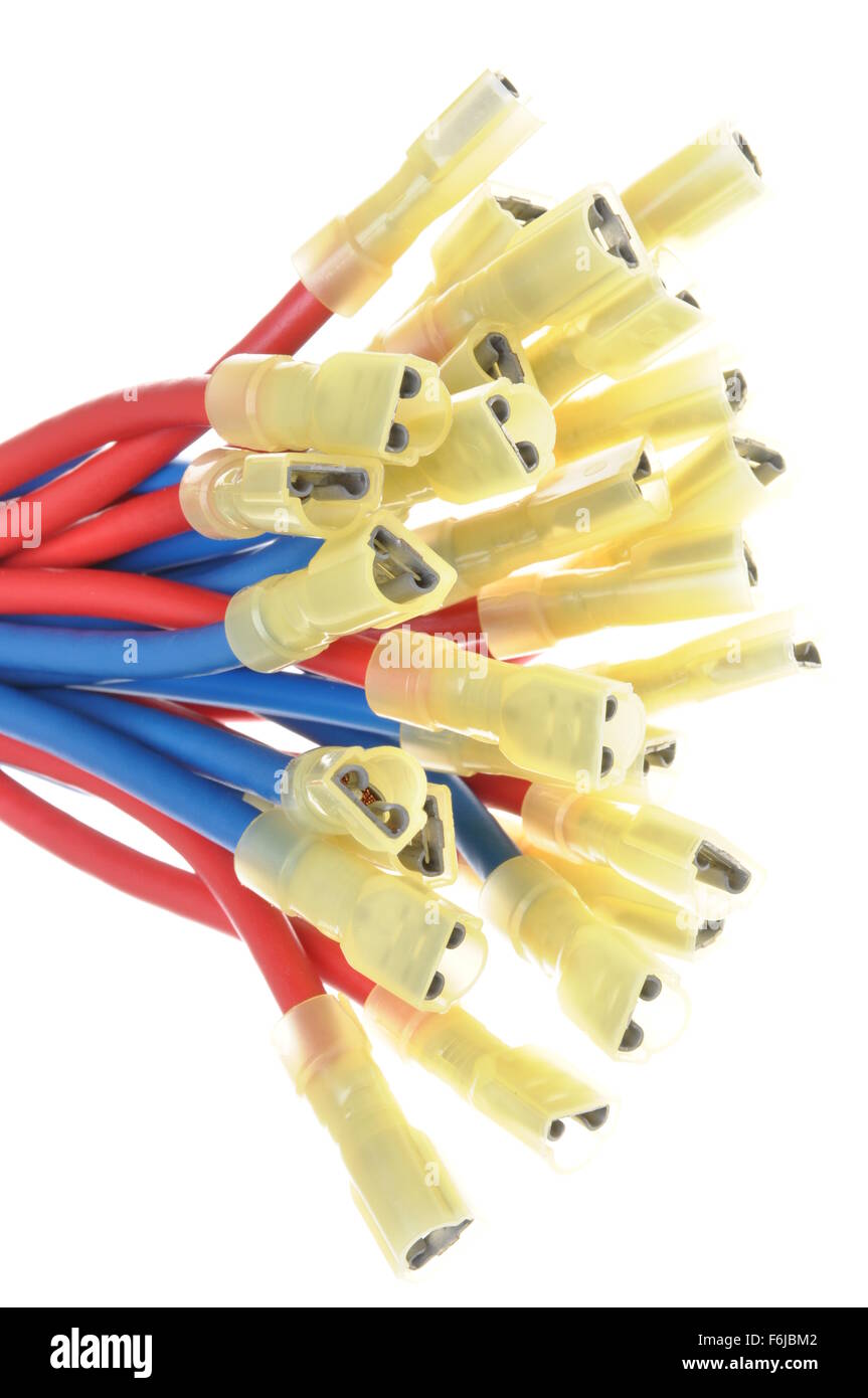 Cables with terminals used in electrical installation systems Stock ...