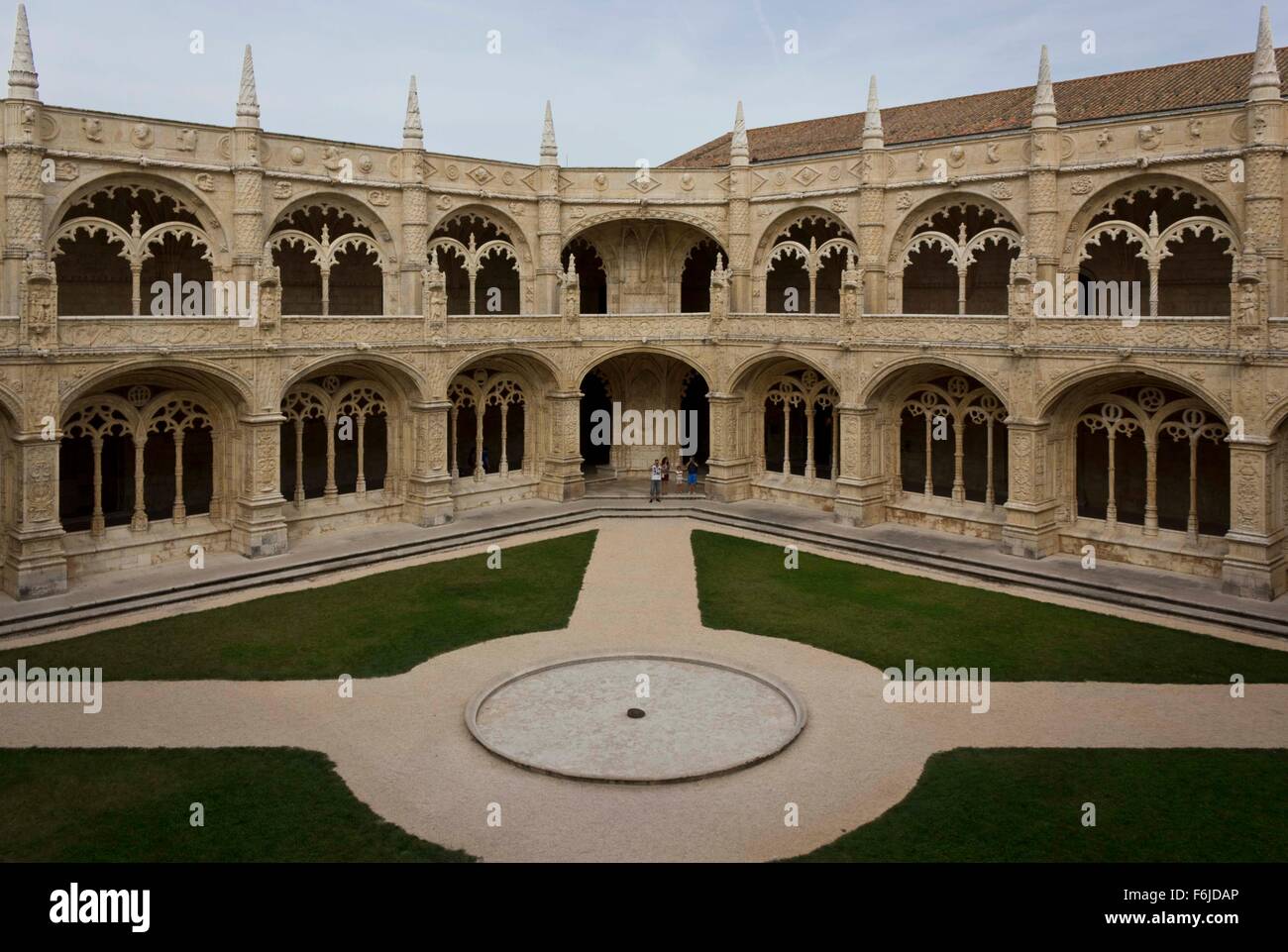 LISBON, PORTUGAL - OCTOBER 24 2014: Indoor cloister of the ancient ...