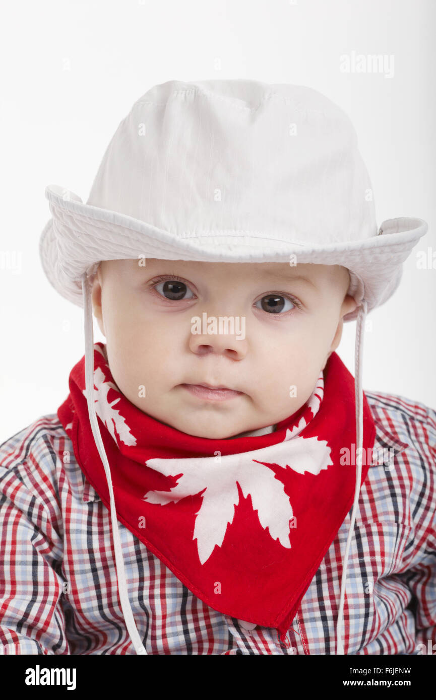 little funny cowboy on white background Stock Photo - Alamy