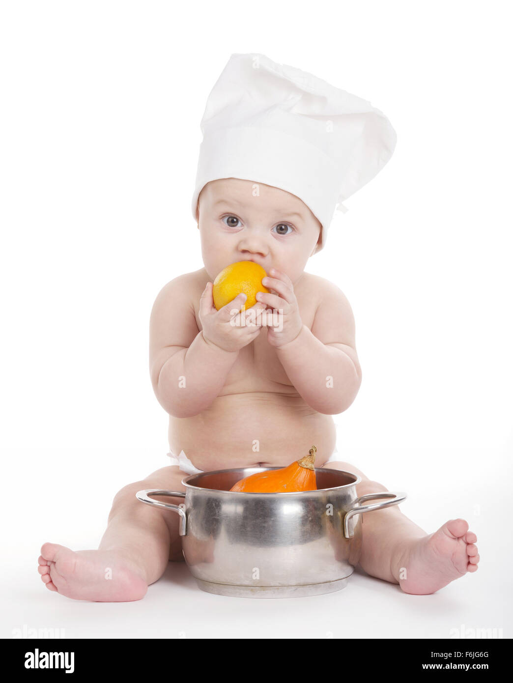 little cute cook on white background Stock Photo - Alamy