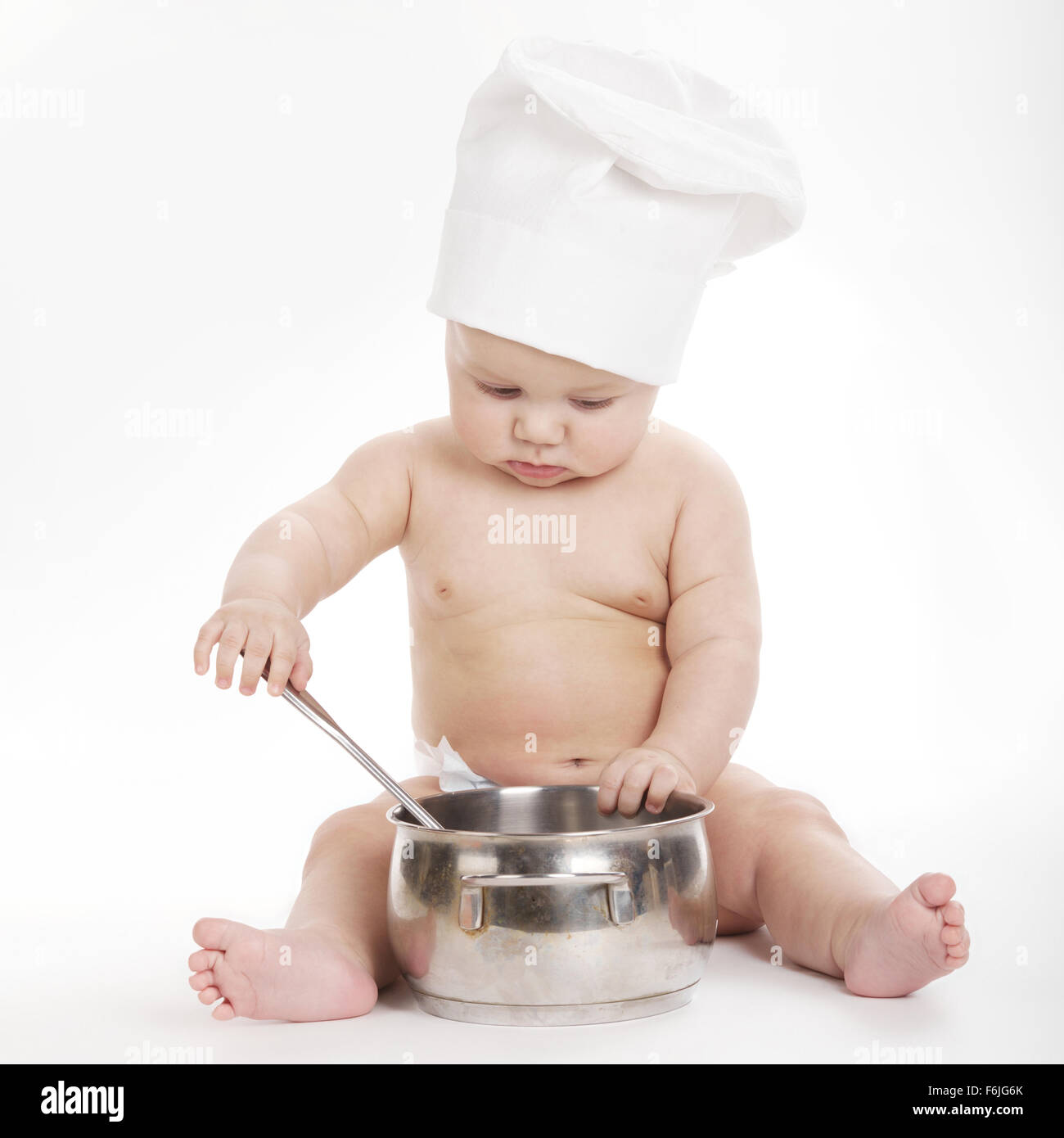 little cute cook on white background Stock Photo - Alamy