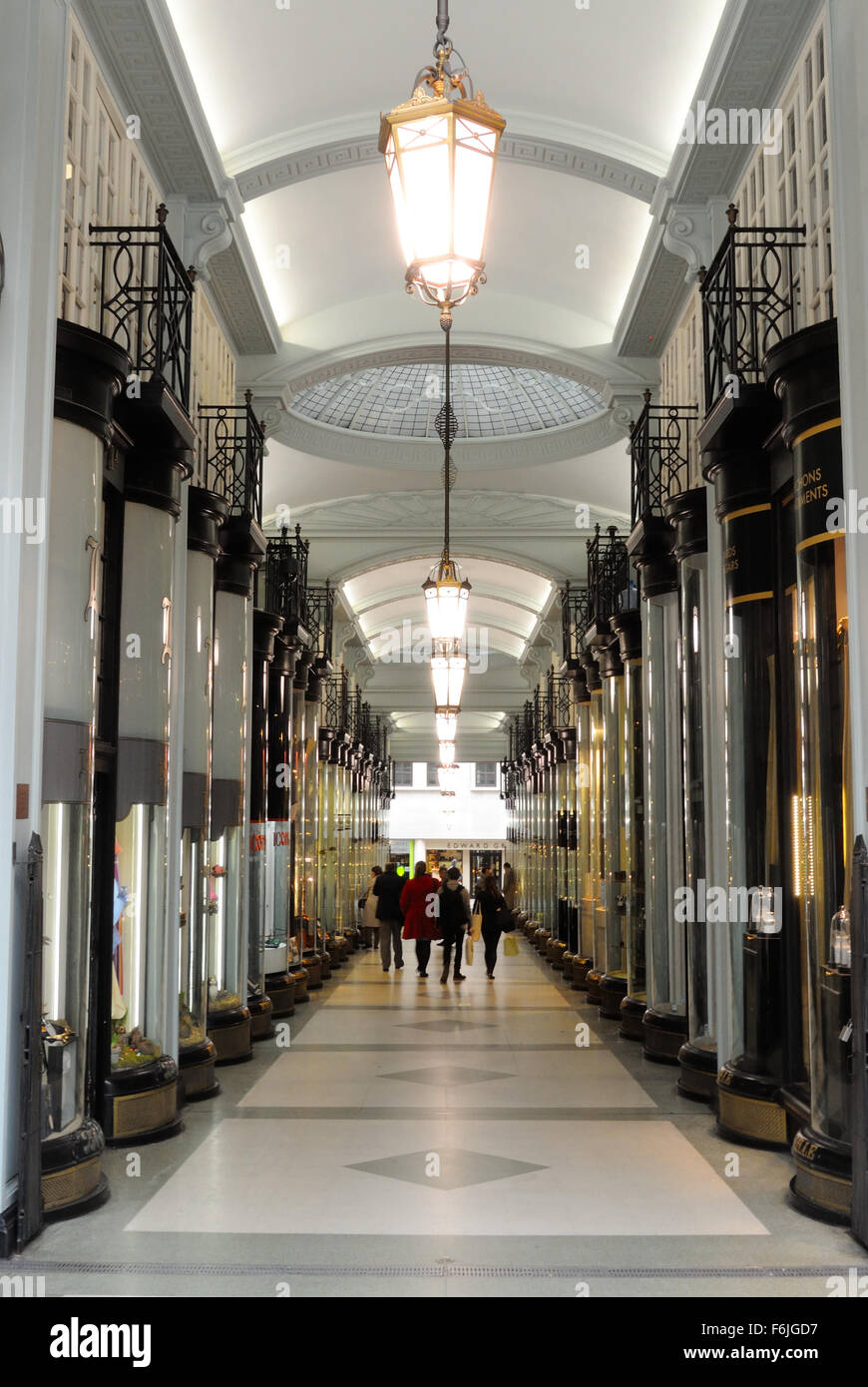 Grand entrance to the Piccadilly Arcade in central London, England ...
