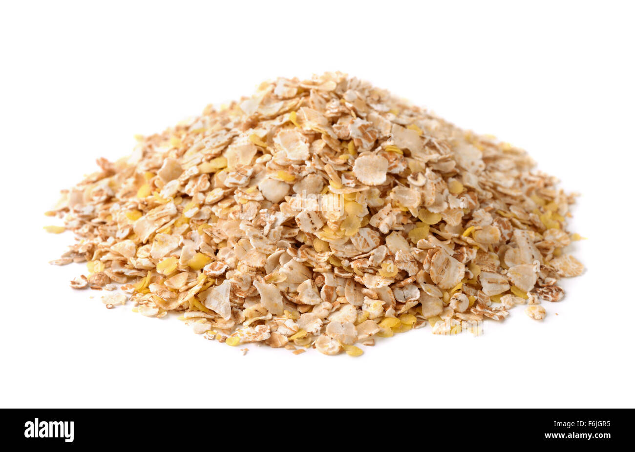 Heap of multi grain flakes isolated on white Stock Photo - Alamy