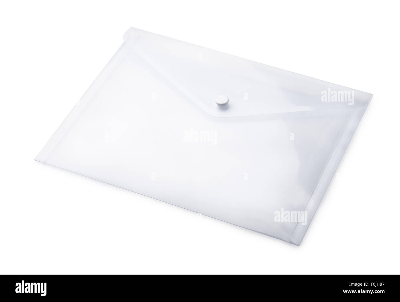 Transparent plastic envelope isolated on white Stock Photo - Alamy