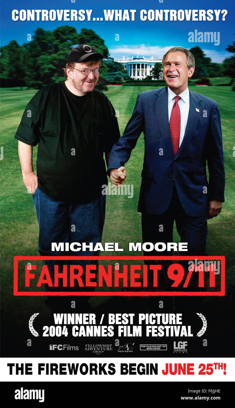 RELEASE DATE: June 25, 2004. MOVIE TITLE: Fahrenheit 9/11. STUDIO ...