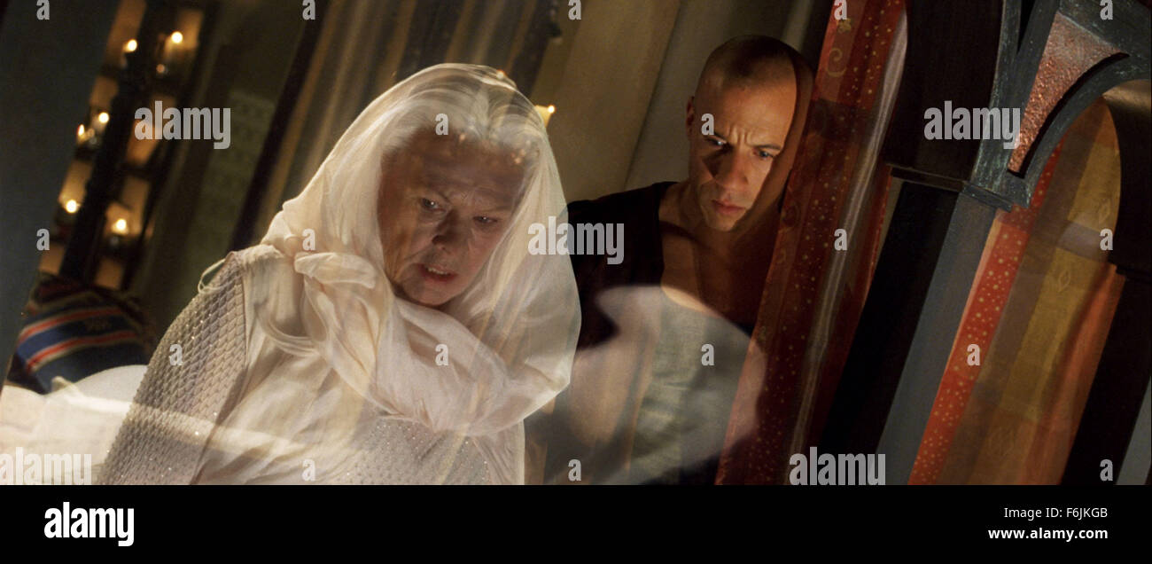 Judi dench vin diesel as riddick film title pitch black hi-res stock ...