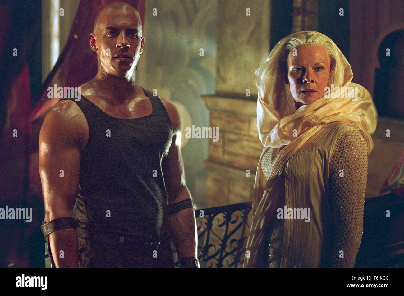 Judi dench vin diesel as riddick film title pitch black hi-res stock ...