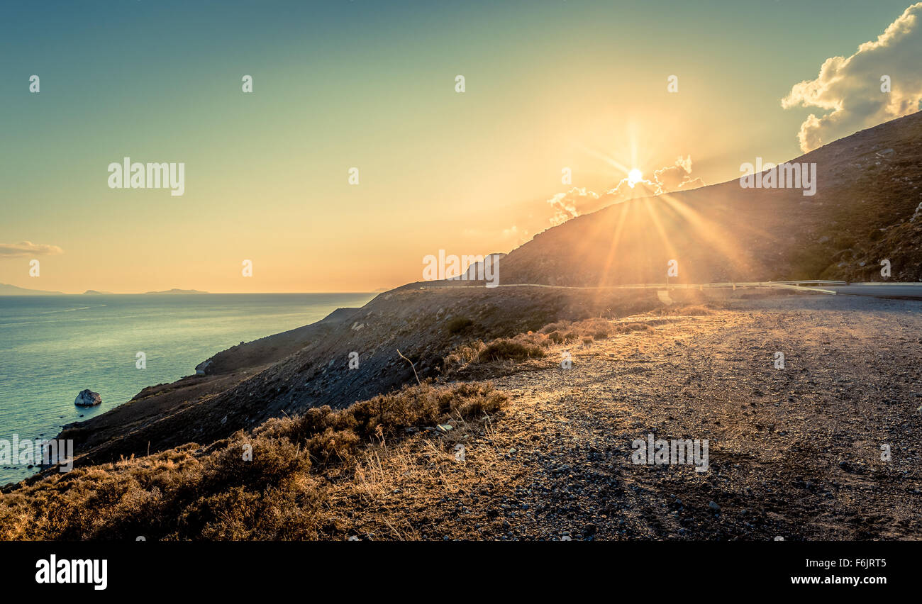 Greek sunset landscape hi-res stock photography and images - Alamy