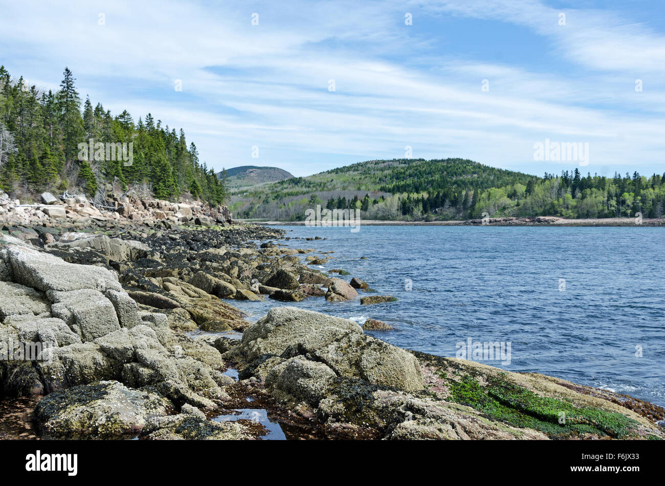 Early spring in Otter Cove, looking toward Gorham Mountain, Acadia ...