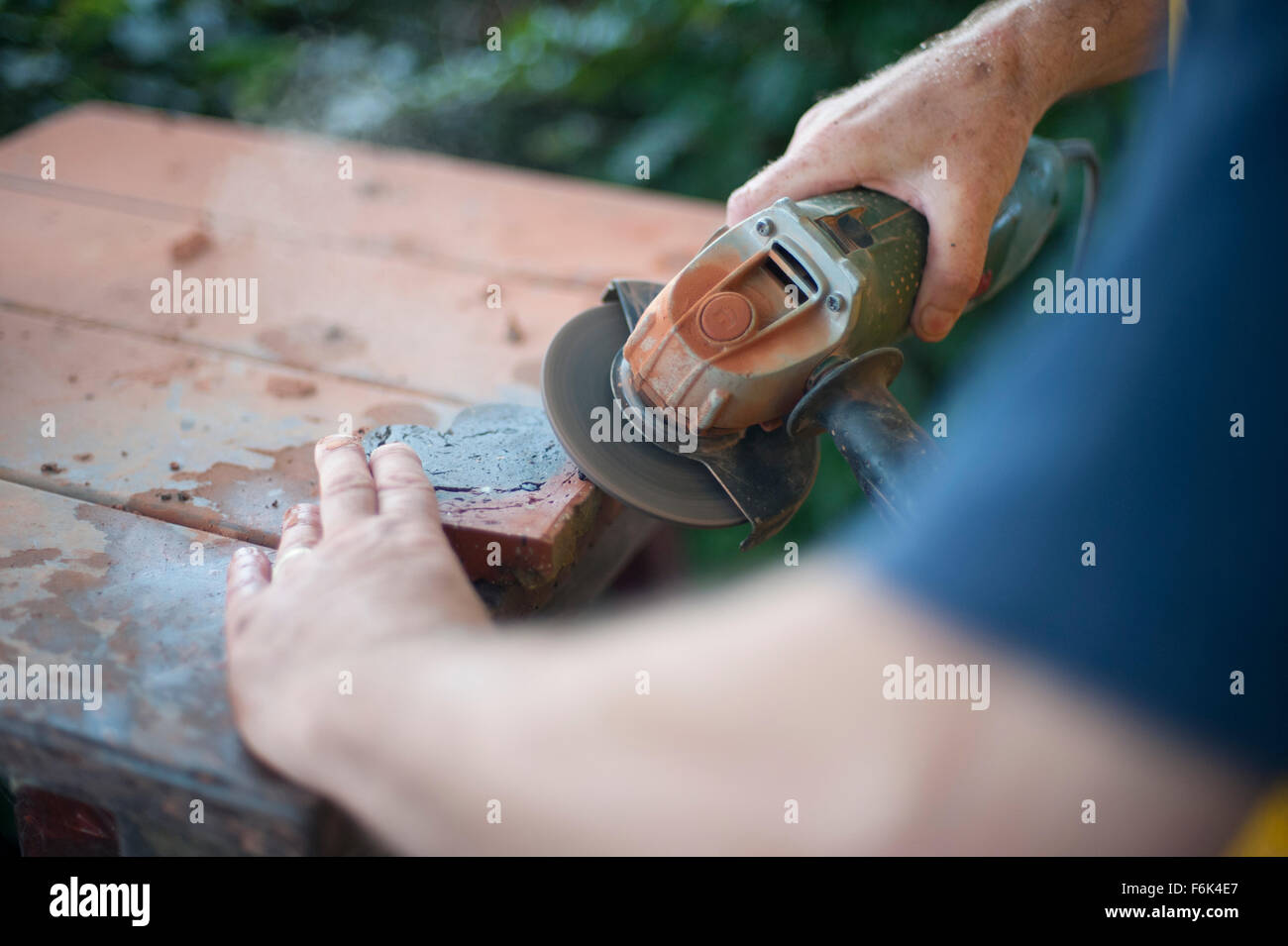Herefordshire, England. 17th September 2015. Brick Artist Jan Latusek ...