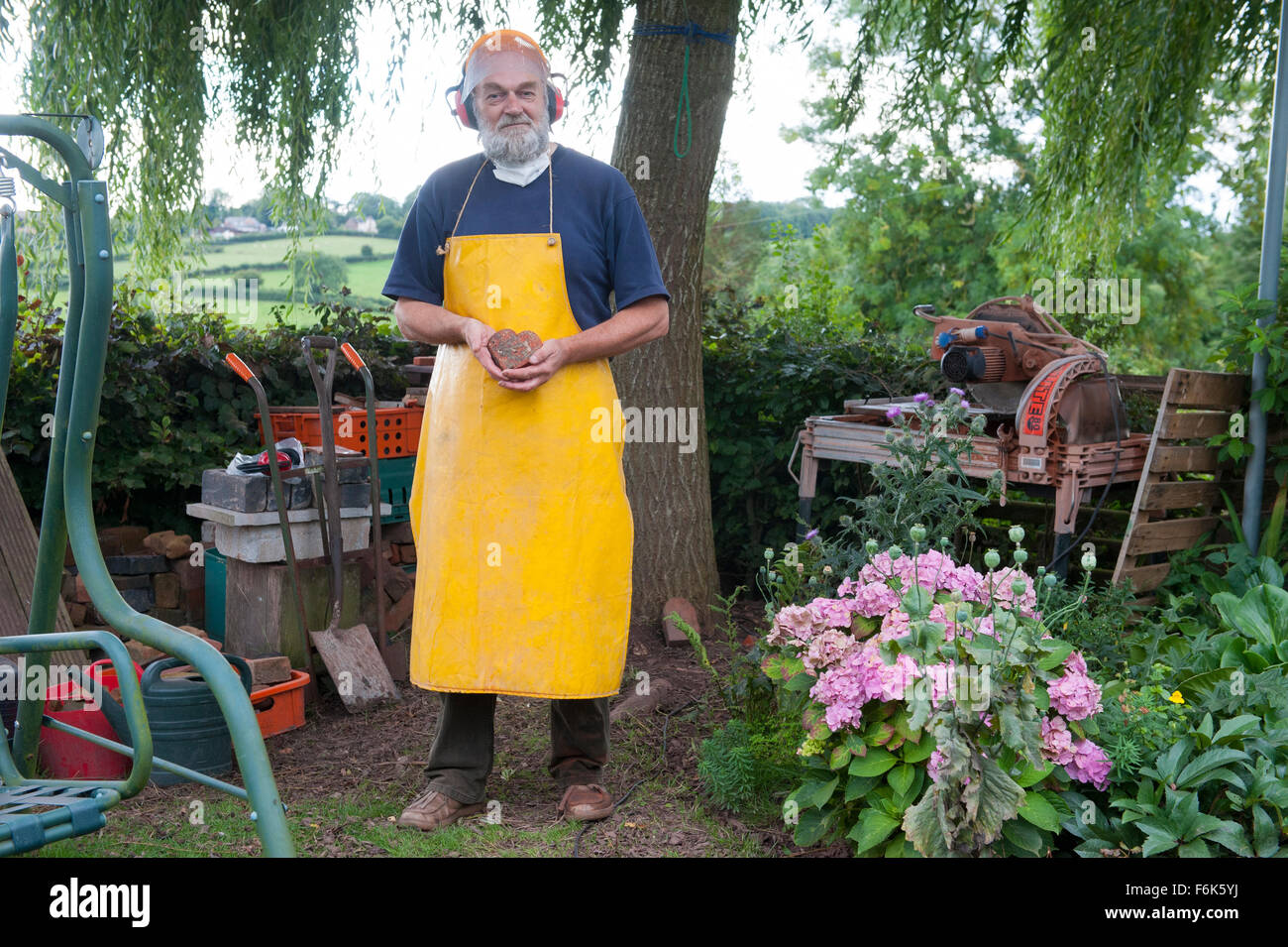 Herefordshire, England. 17th September 2015. Brick Artist Jan Latusek ...