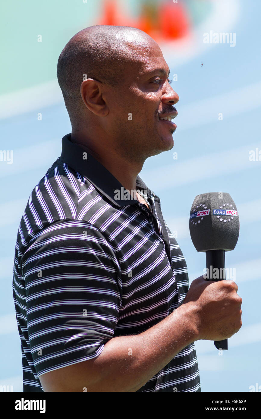 Retired US sprinter and former 100m world record holder Maurice Greene ...