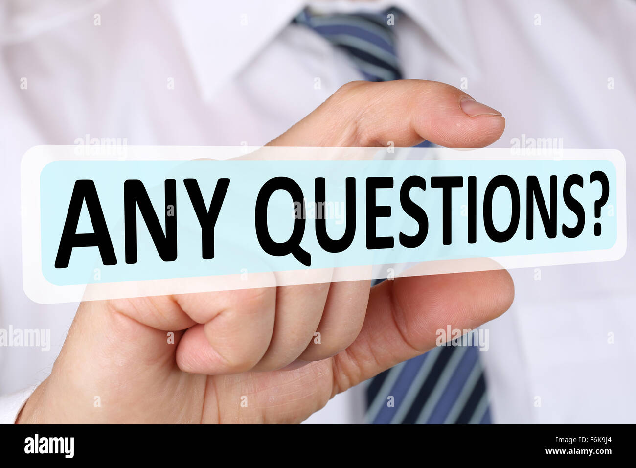 Businessman business concept asking any questions answer problem ...