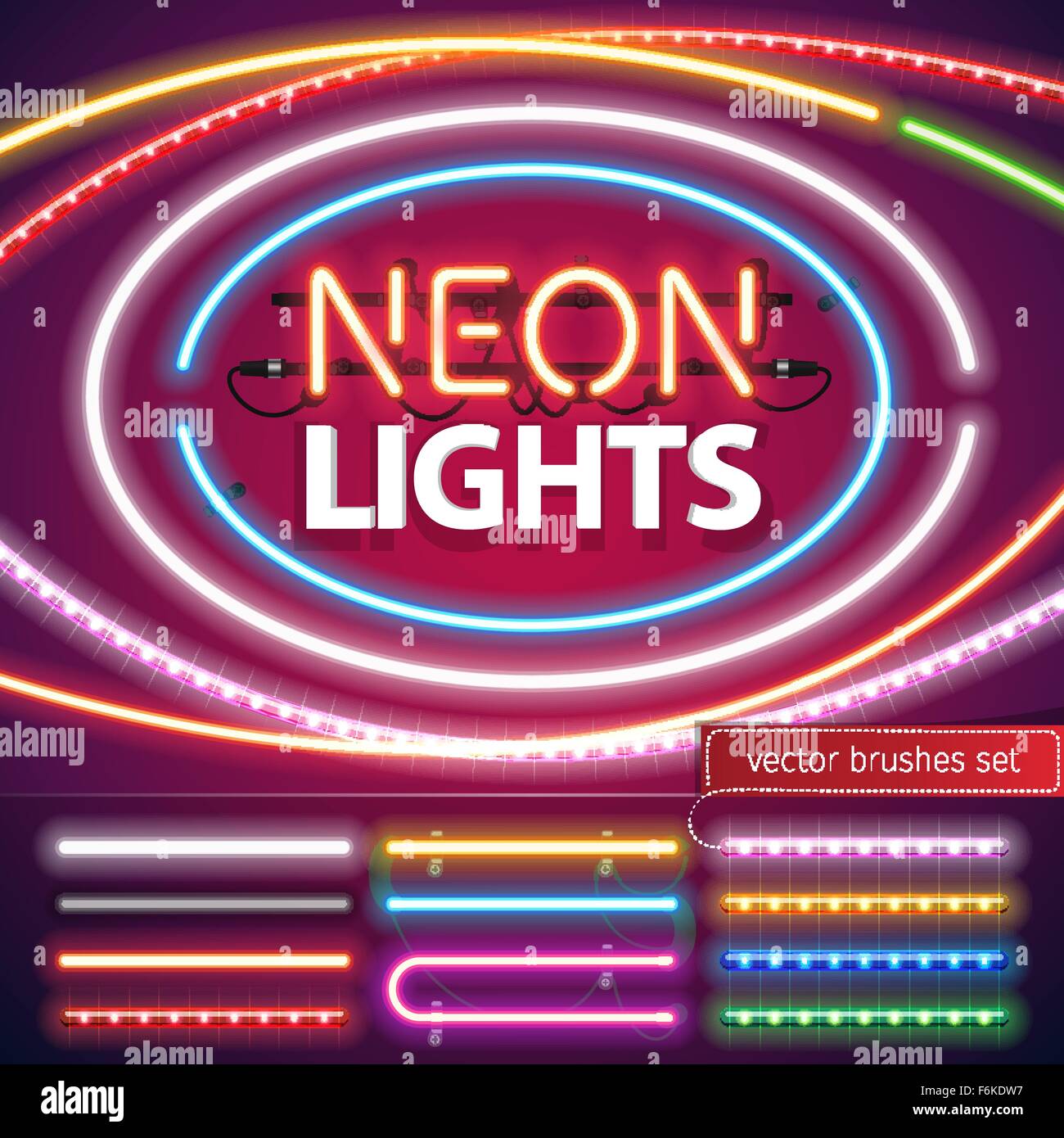 Neon Lights Decoration Set Stock Vector Image & Art - Alamy