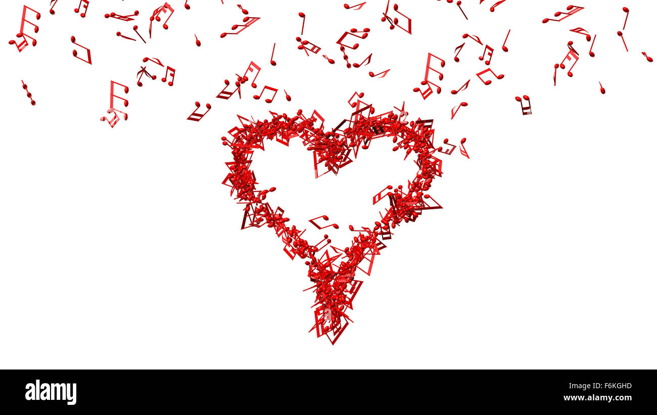 background from lots of red notes making one big heart Stock Photo - Alamy