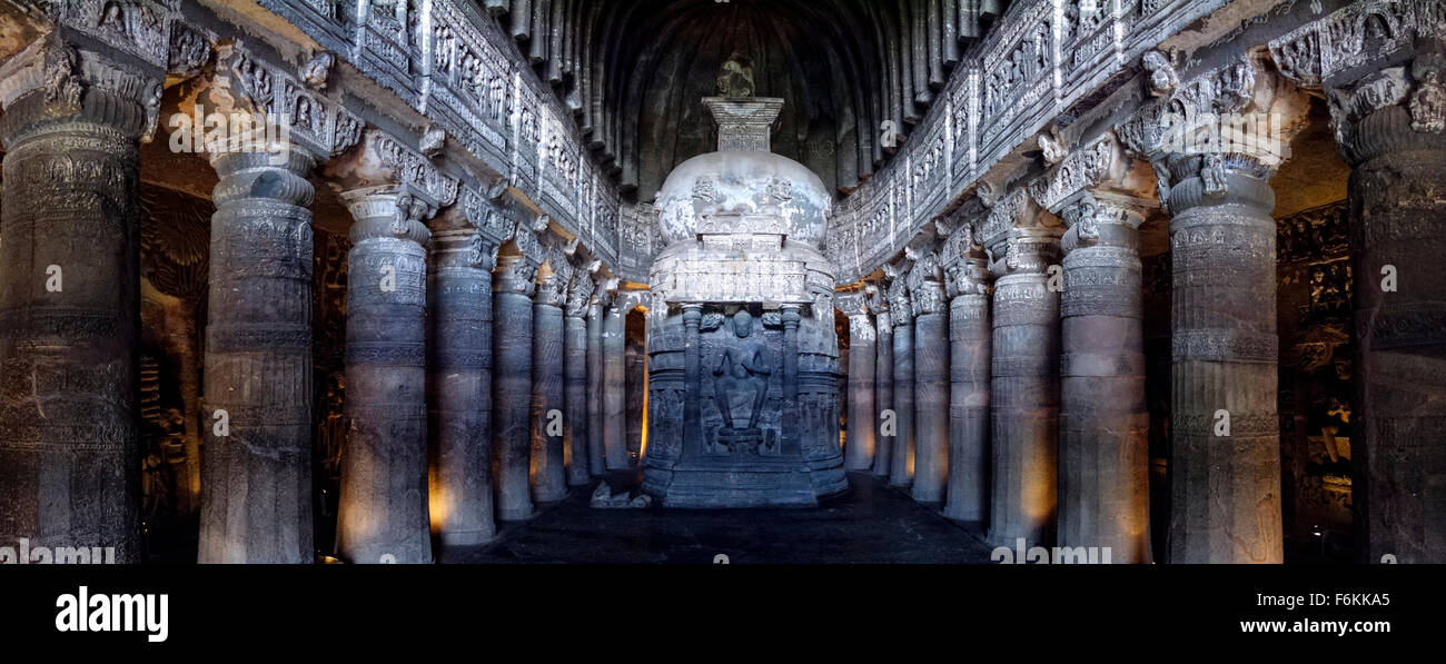 Ajanta cave #26, India Stock Photo - Alamy