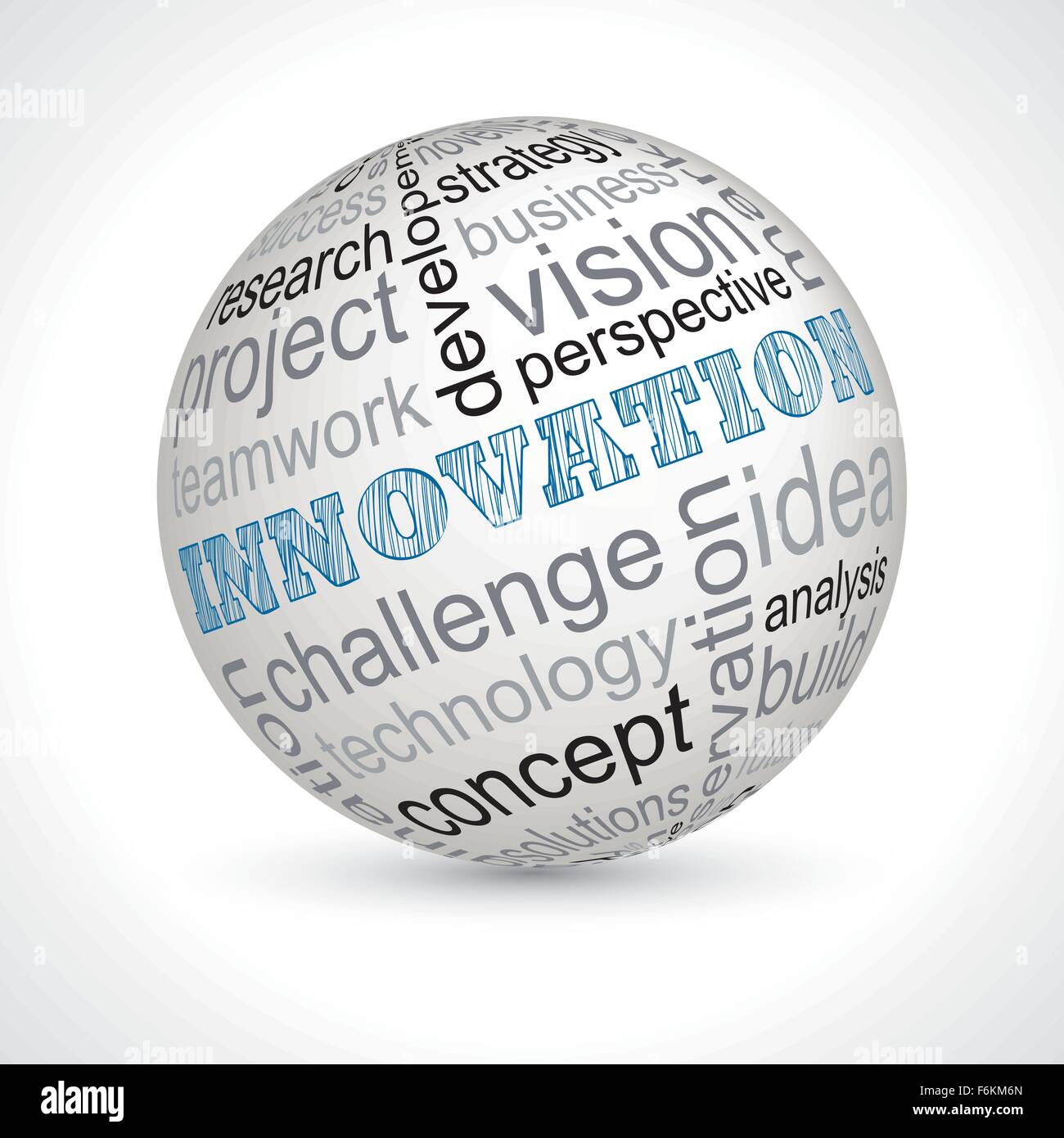 Innovation theme sphere with keywords full vector Stock Vector Image ...