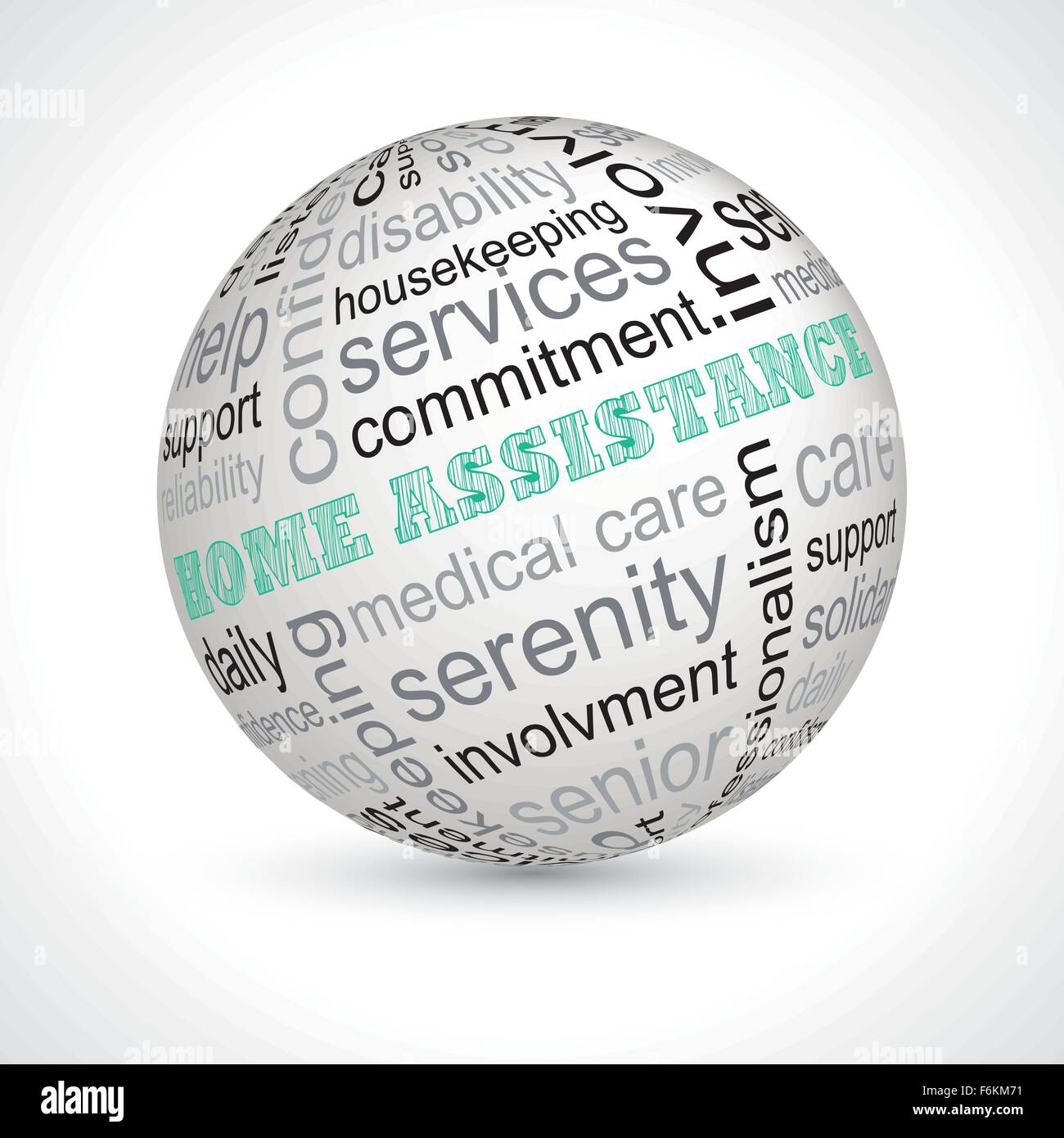 Home assistance theme sphere with keywords full vector Stock Vector ...