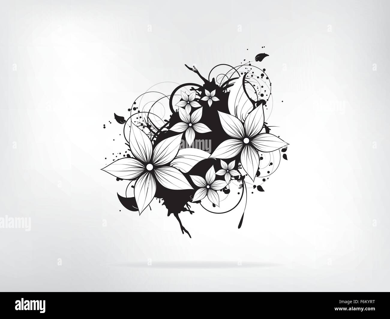 Floral spring elements with swirls and flowers Stock Vector Image & Art ...