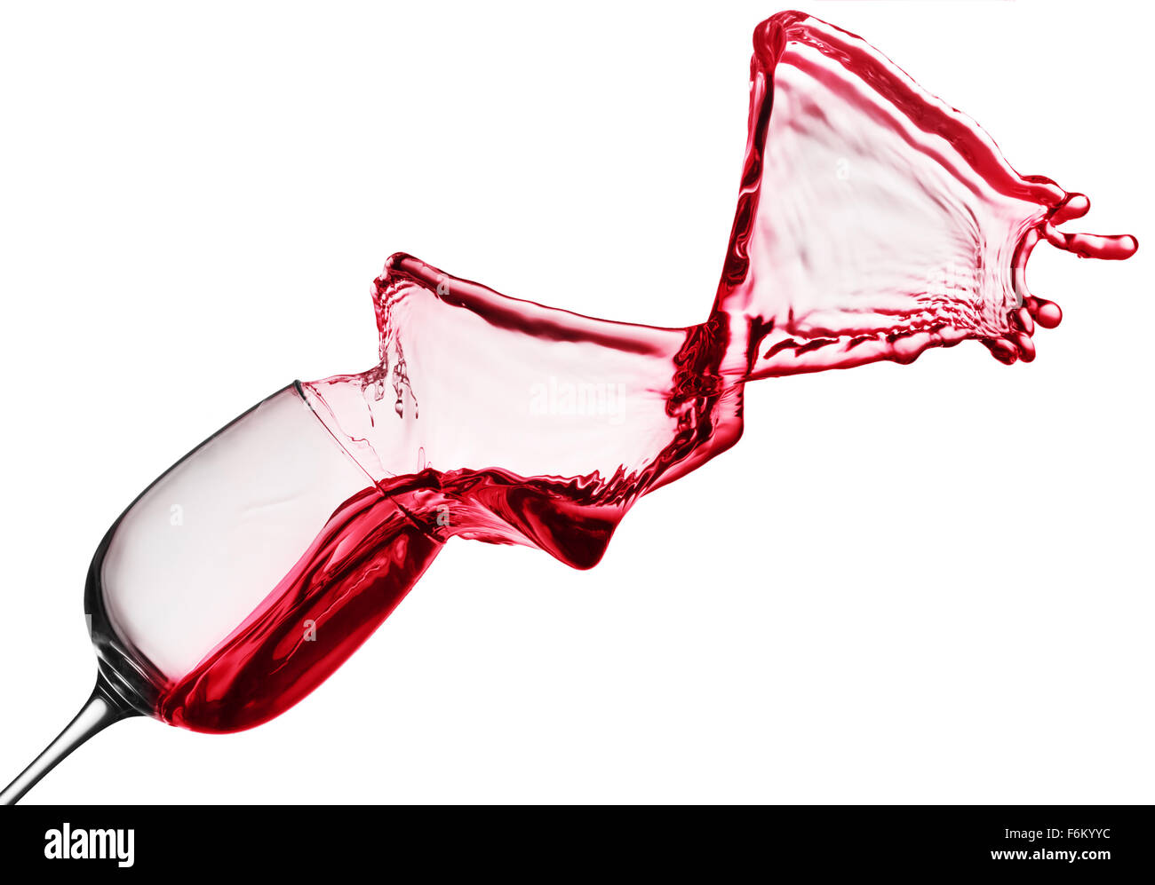 red wine splash from glass isolated on the white background Stock Photo ...