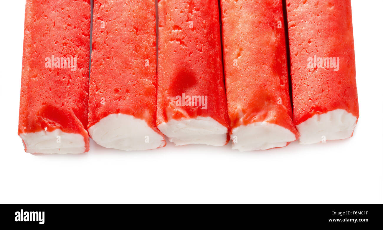 crab sticks isolated on the white background Stock Photo - Alamy