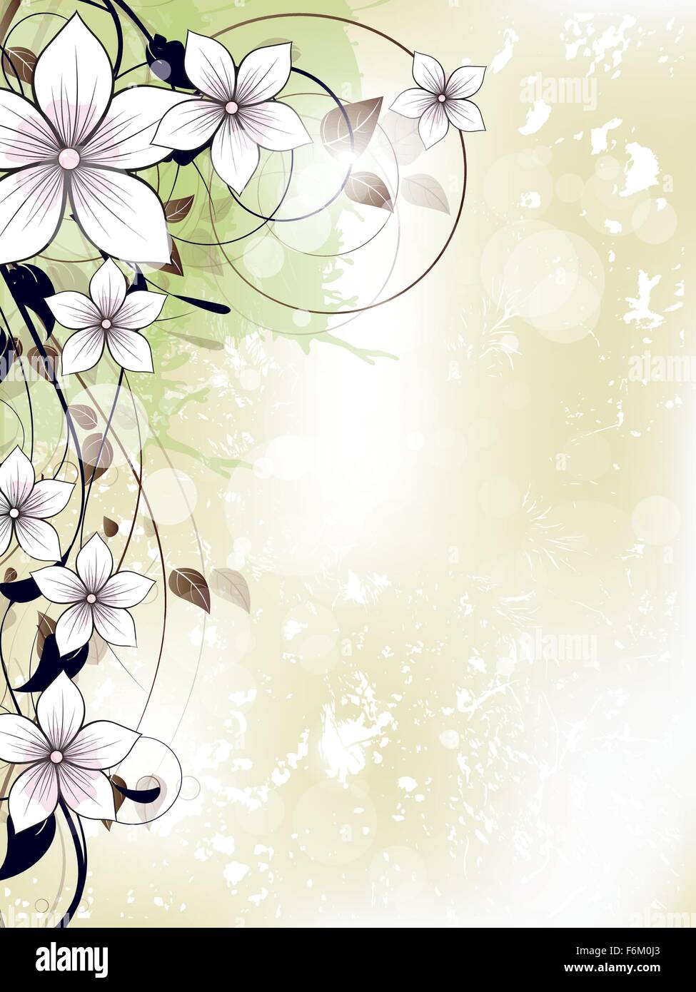 Abstract floral spring background with flowers and swirls Stock Vector ...