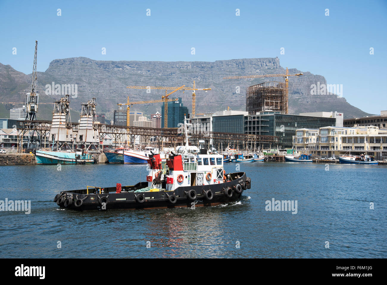 Ocean going tug Kestrel underway Cape Town harbour South Africa Table ...